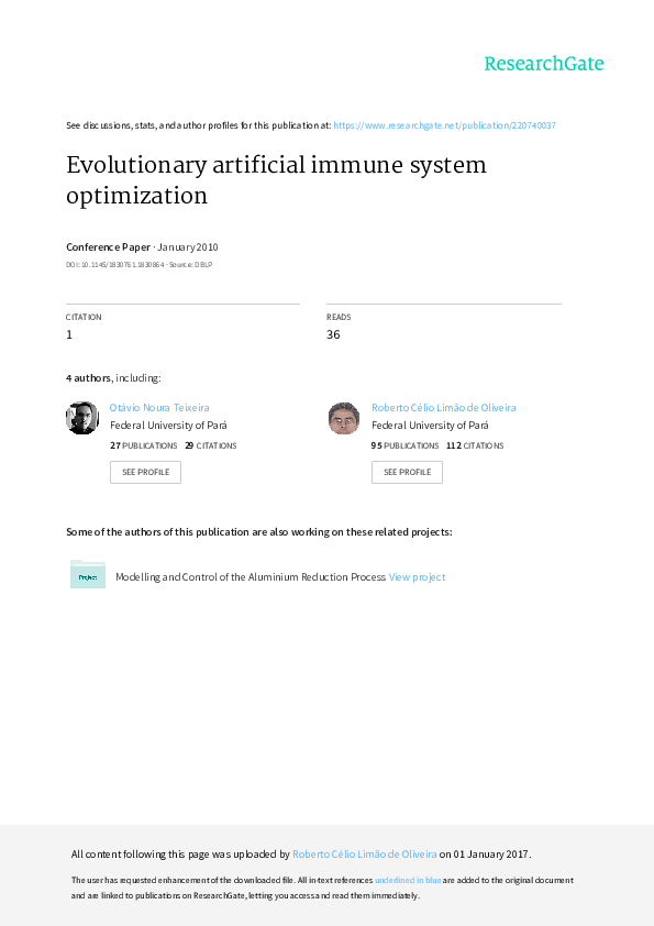 (PDF) Evolutionary artificial immune system optimization