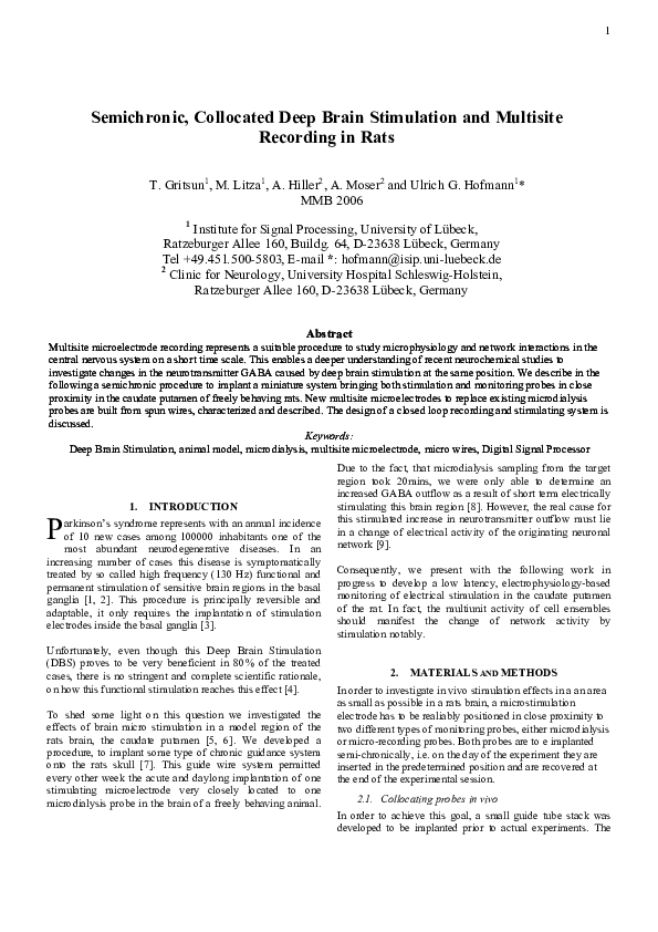 (PDF) Semichronic, collocated deep brain stimulation and multisite ...