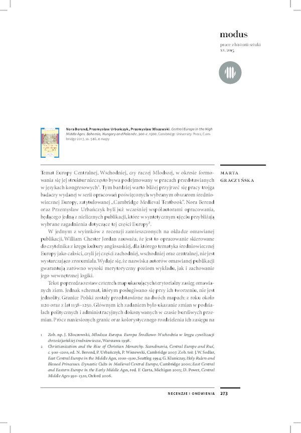 (PDF) Nora Berend, Przemysław Urbańczyk, Przemysław Wiszewski, Central ...