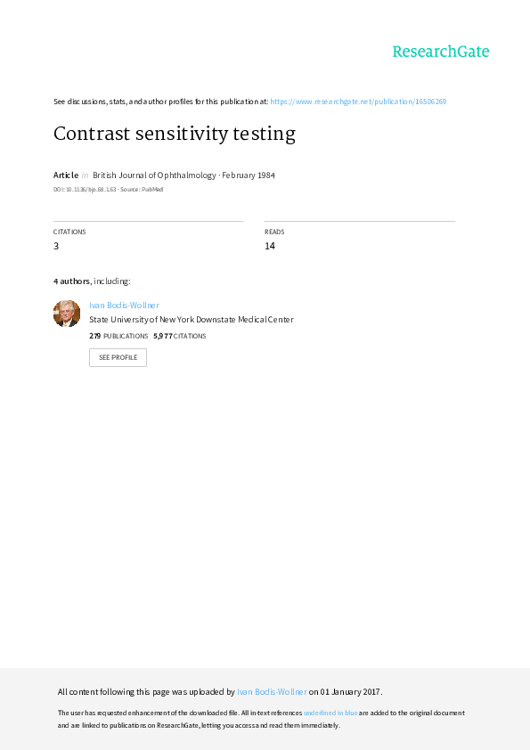 (PDF) Contrast sensitivity testing