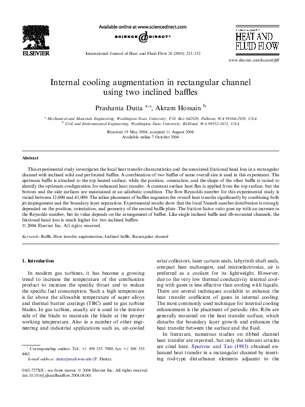 (PDF) Internal cooling augmentation in rectangular channel using two ...