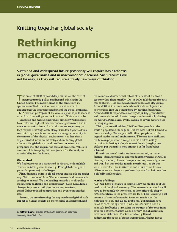(PDF) Rethinking Macroeconomics