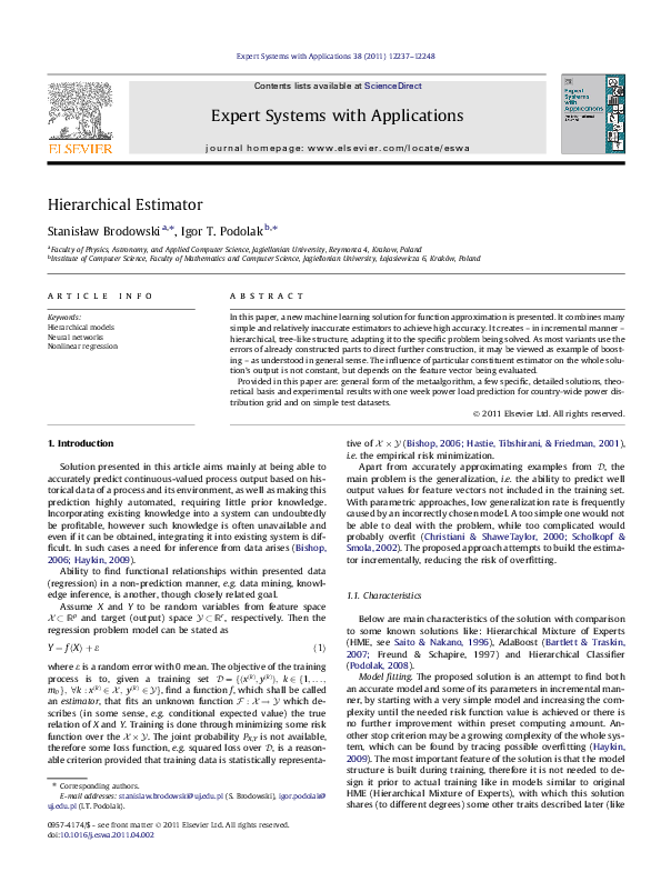 (PDF) Hierarchical estimator