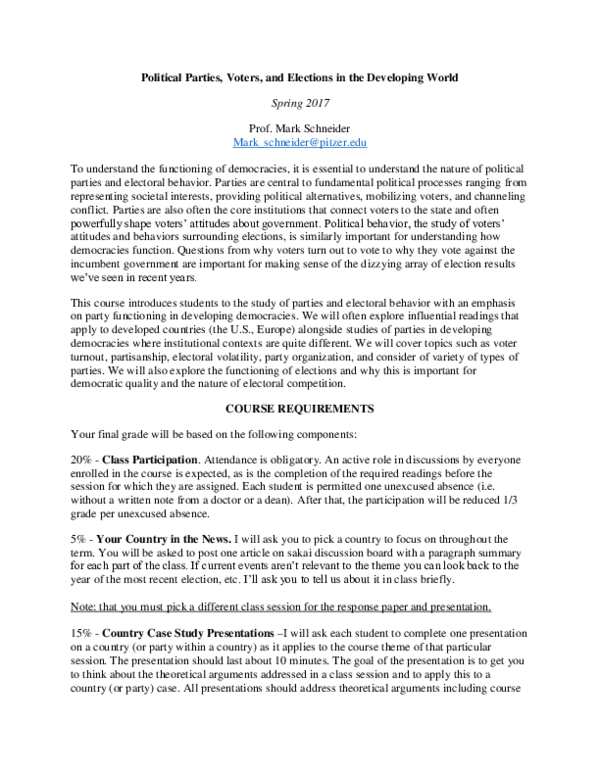 (PDF) Political Parties, Voters, and Elections in the Developing World ...