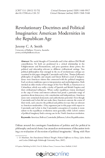 (PDF) Revolutionary Ideologies and American Modernities