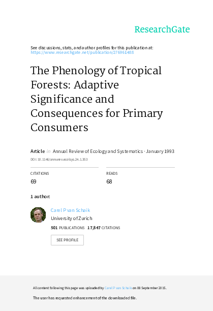 (PDF) The phenology of tropical forests: adaptive significance and ...