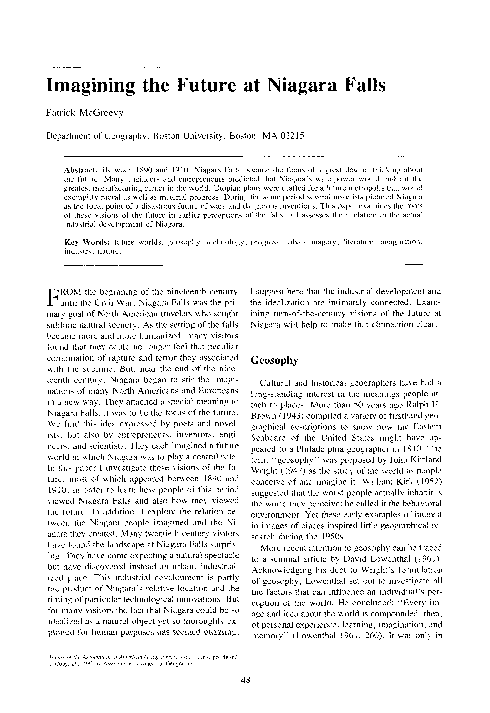(PDF) Imagining the future at Niagara Falls