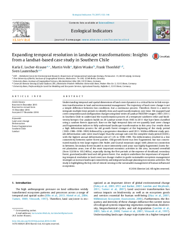 (PDF) Expanding temporal resolution in landscape transformations ...