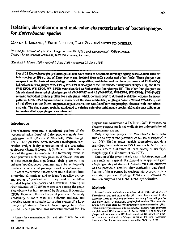 (PDF) Isolation, classification and molecular characterization of ...