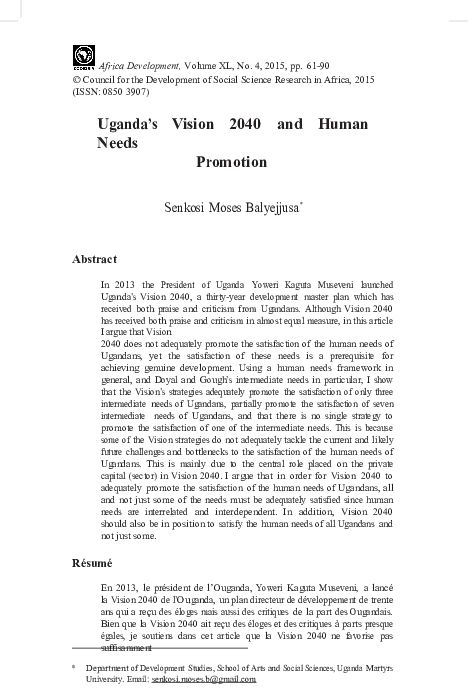 (DOC) Uganda’s Vision 2040 and Human Needs Promotion.docx