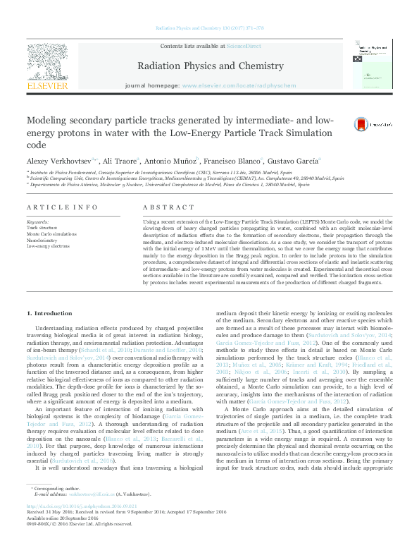 (PDF) Modeling secondary particle tracks generated by intermediate-and low- energy protons in ...