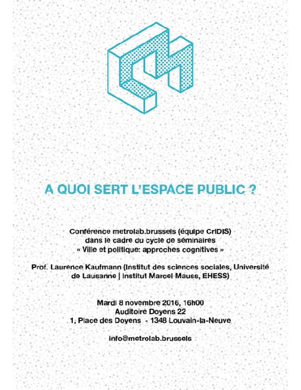 (PDF) A quoi sert l'espace public ? (#Ville et politique : approches cognitives) - 8 novembre ...
