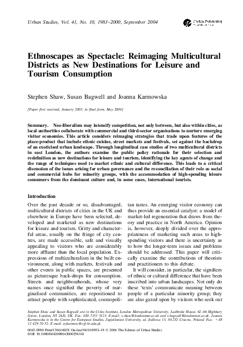 (PDF) Ethnoscapes as Spectacle: Reimaging Multicultural Districts as ...