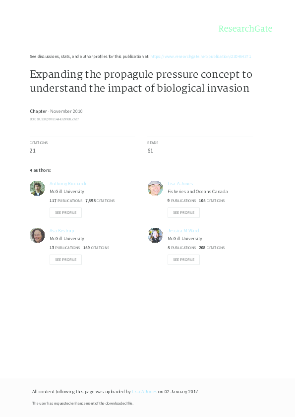 (PDF) Expanding the Propagule Pressure Concept to Understand the Impact ...