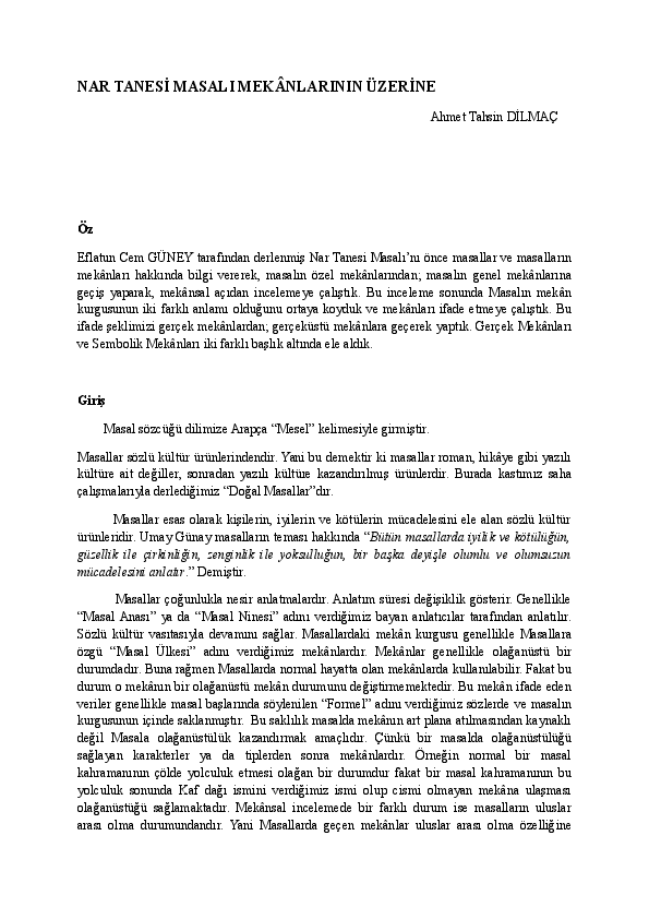 (DOC) Nar Tanesi Masalı Üzerine