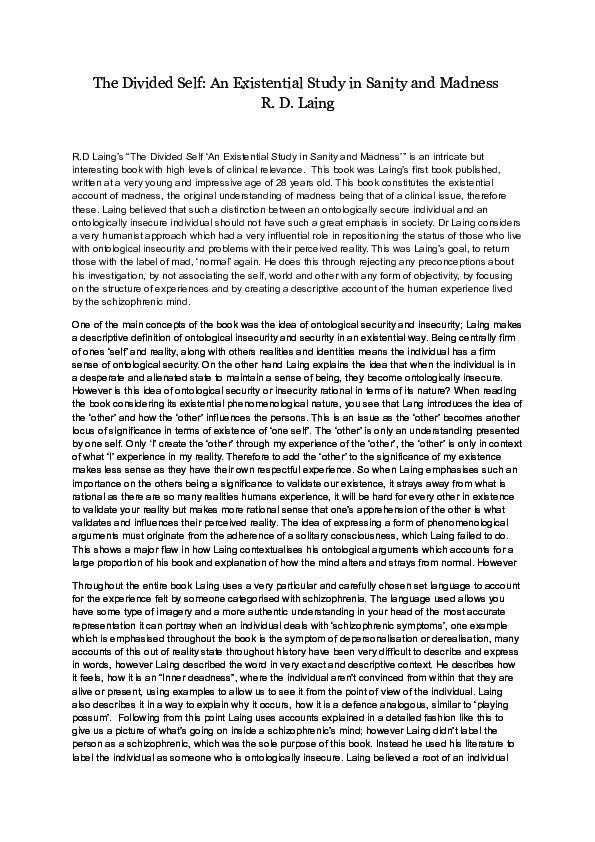 (DOC) The Divided Self