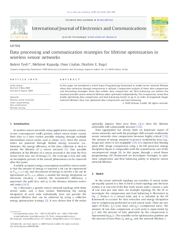 (PDF) Data processing and communication strategies for lifetime optimization in wireless sensor ...