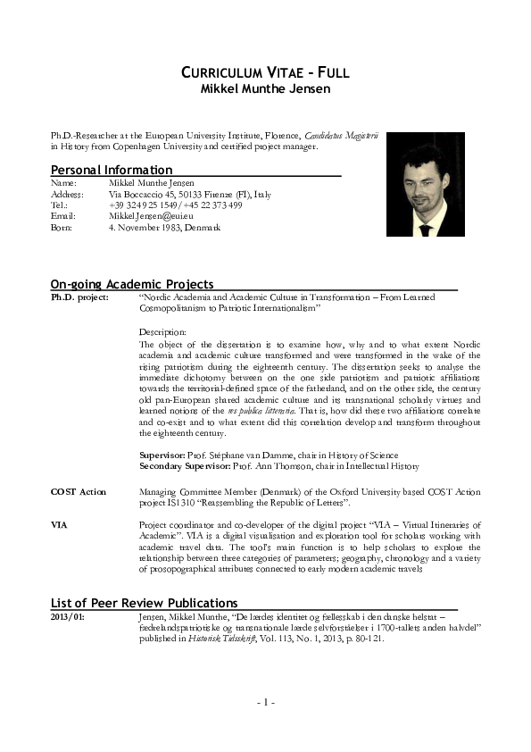 (PDF) CURRICULUM VITAE -FULL