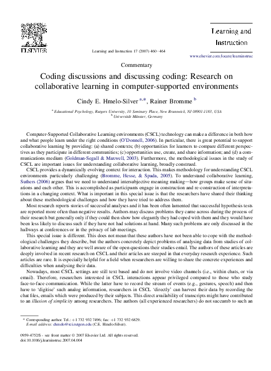 (PDF) Coding discussions and discussing coding: Research on ...