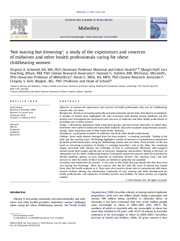 (PDF) ‘Not waving but drowning’: a study of the experiences and ...