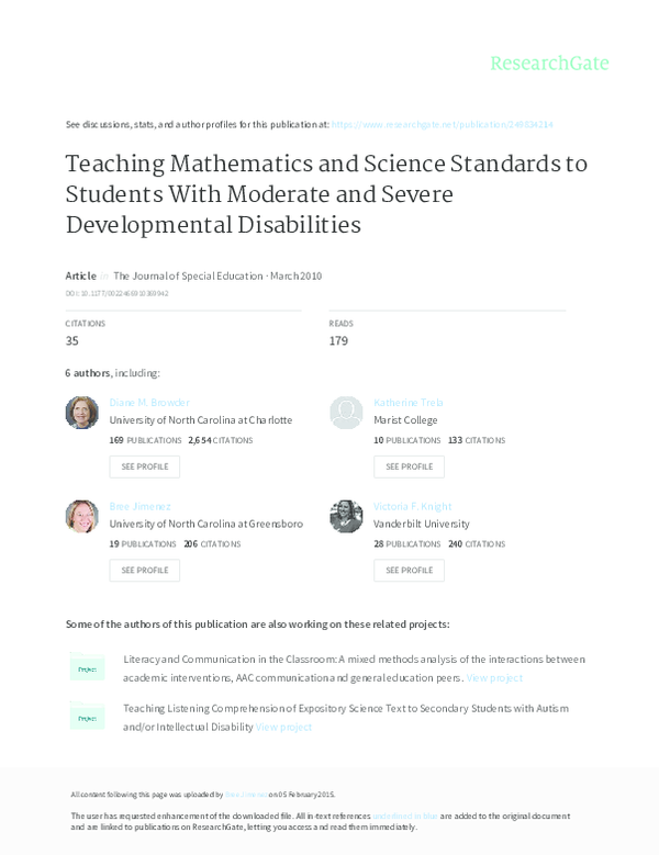 (PDF) Teaching Math and Science to Disabled Students