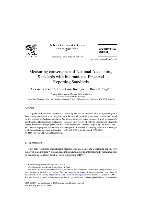 (PDF) Measuring convergence of national accounting standards with ...