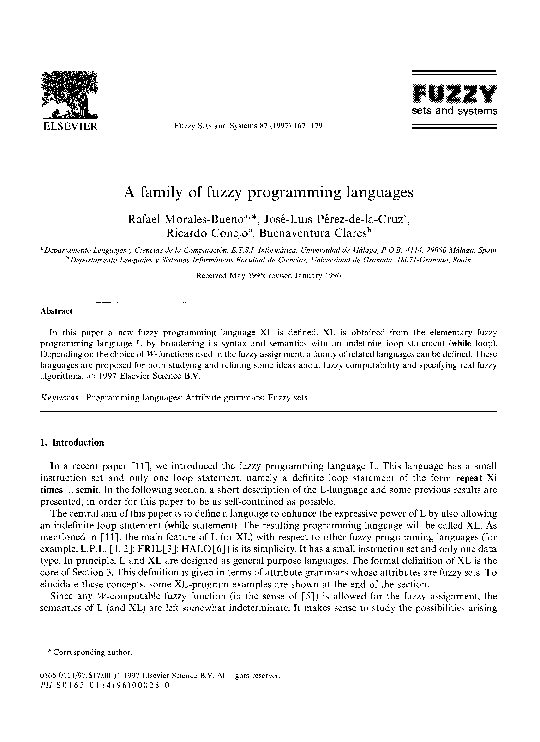 (PDF) A family of fuzzy programming languages