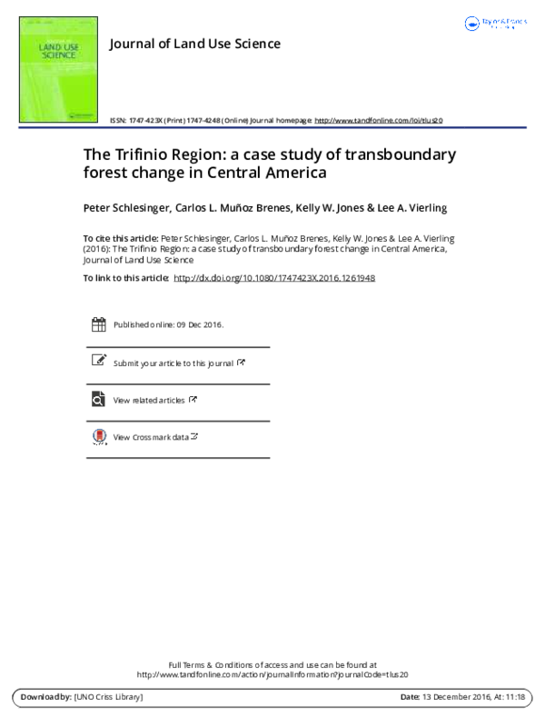 (PDF) The Trifinio Region: a case study of transboundary forest change ...