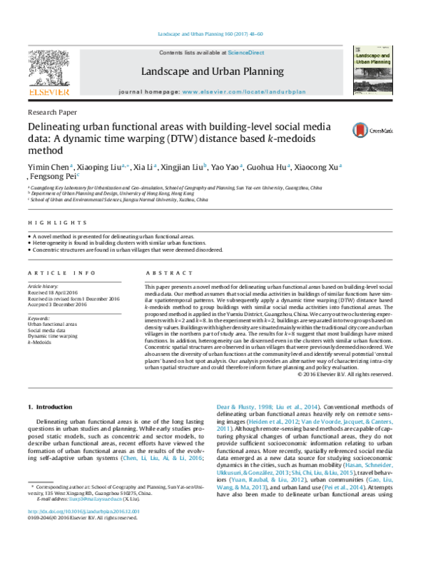 (PDF) Delineating urban functional areas with building-level social media data: A dynamic time ...