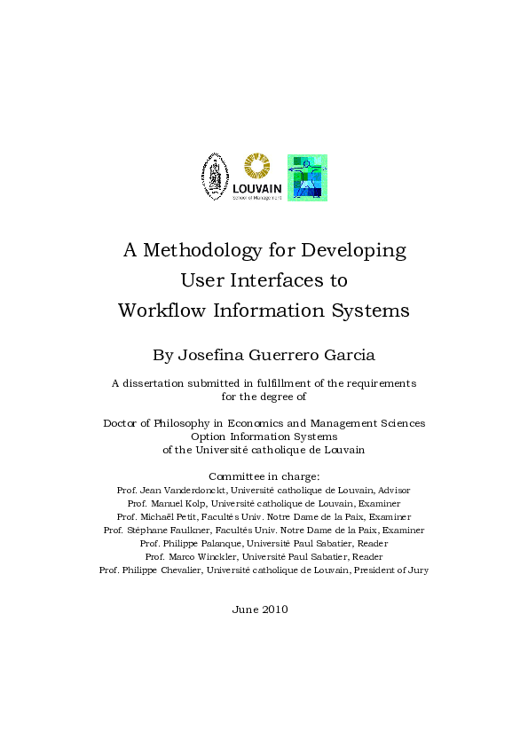 (PDF) A methodology for developing user interfaces to workflow information systems