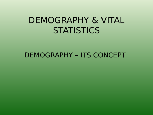 (PPT) DEMOGRAPHY AND CENSUS
