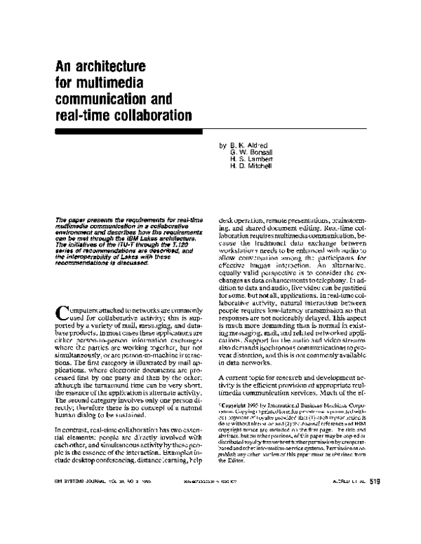 (PDF) An architecture for multimedia communication and real-time ...