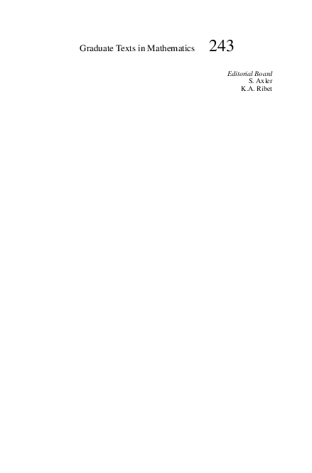 (PDF) Graduate Texts in Mathematics