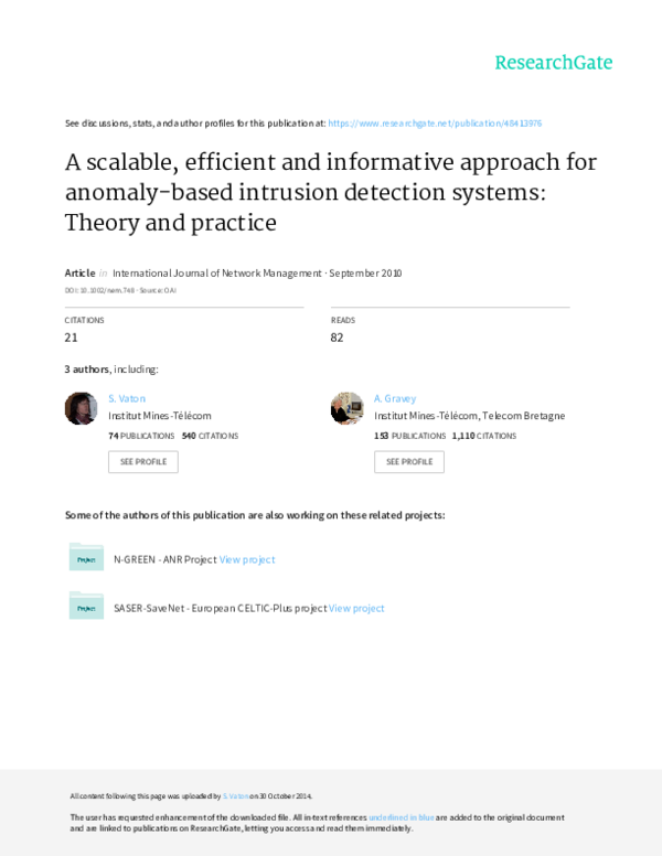 Pdf A Scalable Efficient And Informative Approach For Anomaly‐based Intrusion Detection
