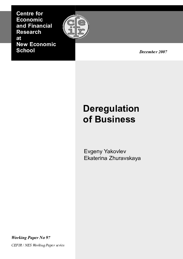 (PDF) Deregulation of Business