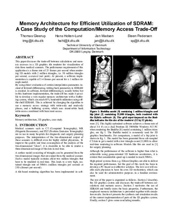 (PDF) Memory architecture for efficient utilization of SDRAM