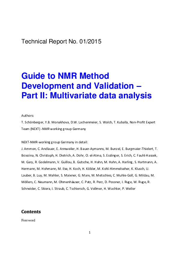 Pdf Guide To Nmr Method Development And Validation Part Ii