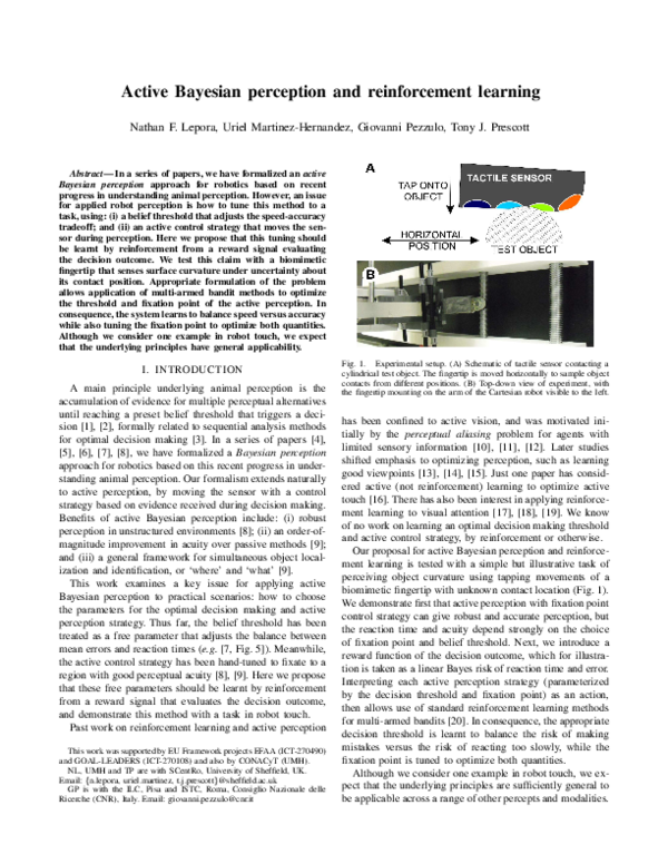 (PDF) Active Bayesian perception for simultaneous object localization ... (PDF) Active Bayesian perception for simultaneous object localization ...