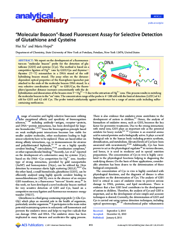 (PDF) “Molecular Beacon”-Based Fluorescent Assay for Selective ...