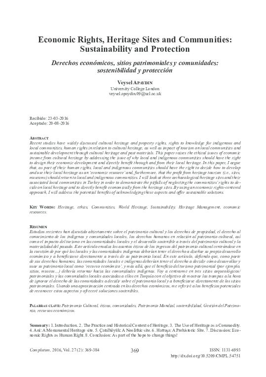 (PDF) Economic Rights, Heritage Sites and Communities: Sustainability ...