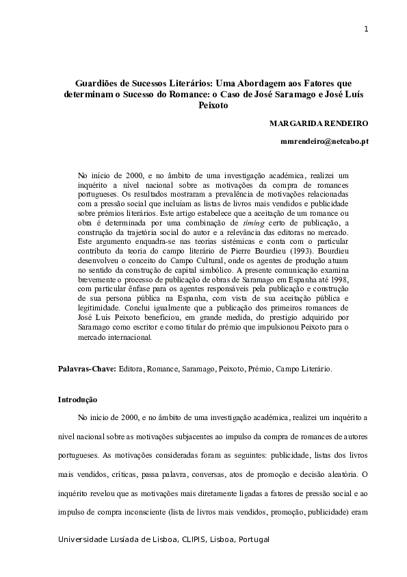 (DOC) Guardiões de Sucessos Literários: Uma Abordagem aos Fatores que ...