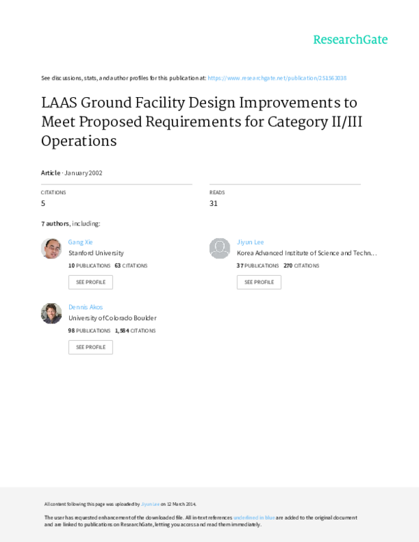 (PDF) LAAS Ground Facility Design Improvements to Meet Proposed ...