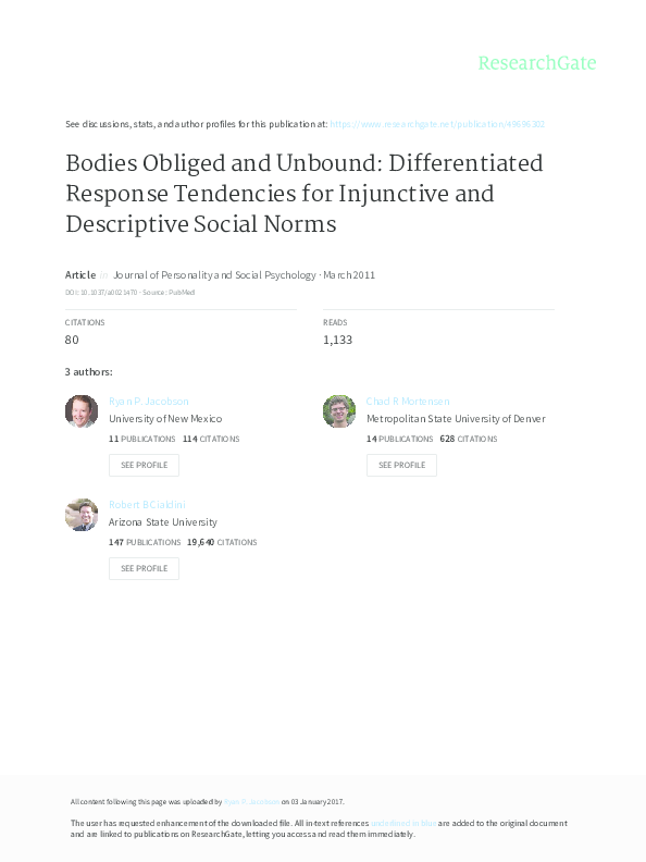 (PDF) Bodies obliged and unbound: Differentiated response tendencies ...