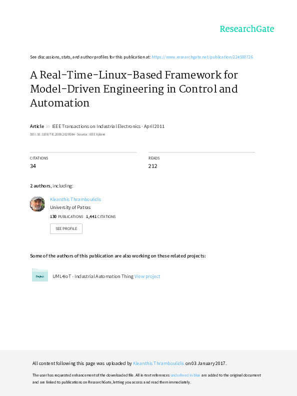 (PDF) A real-time Linux based framework for model-driven engineering in ...