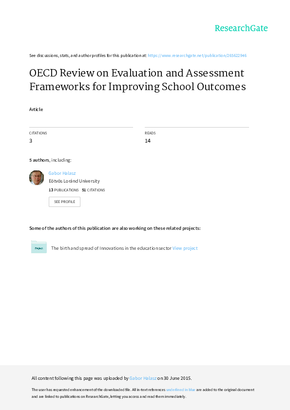 (PDF) OECD Evaluation Framework for School Success