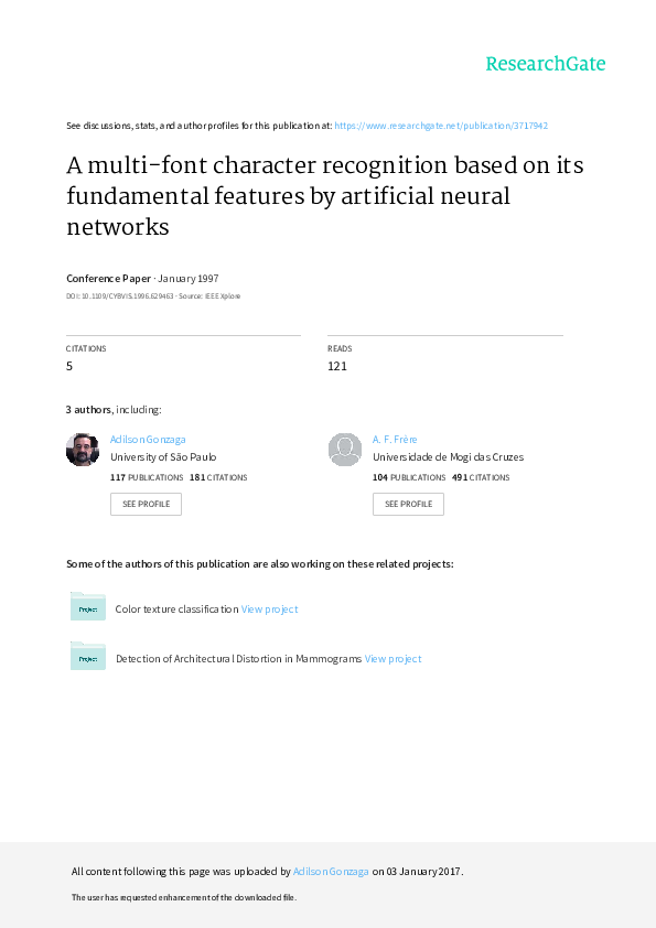 (PDF) A multi-font character recognition based on its fundamental ...