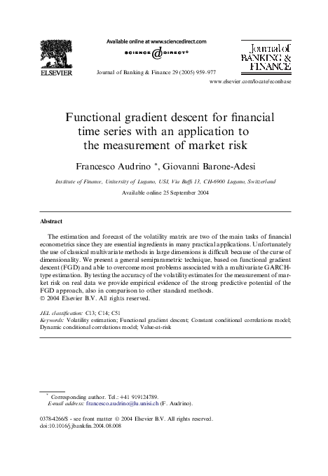 Pdf Functional Gradient Descent For Financial Time Series With An