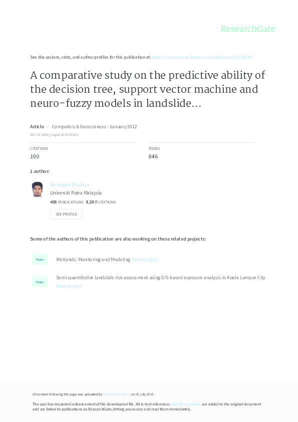 (PDF) A comparative study on the predictive ability of the decision tree, support vector machine ...