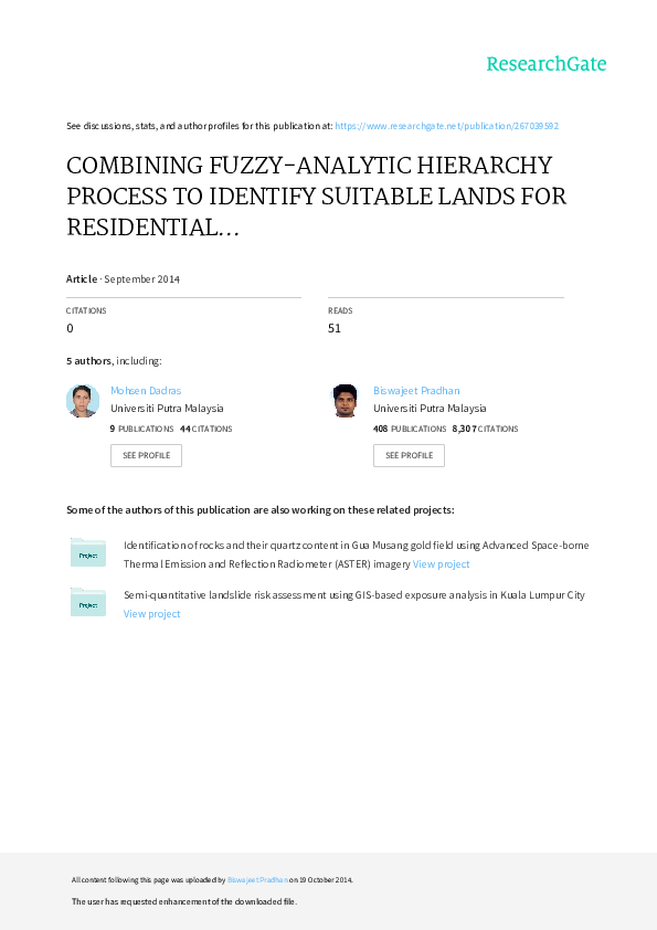 Pdf Combining Fuzzy Analytic Hierarchy Process To Identify Suitable