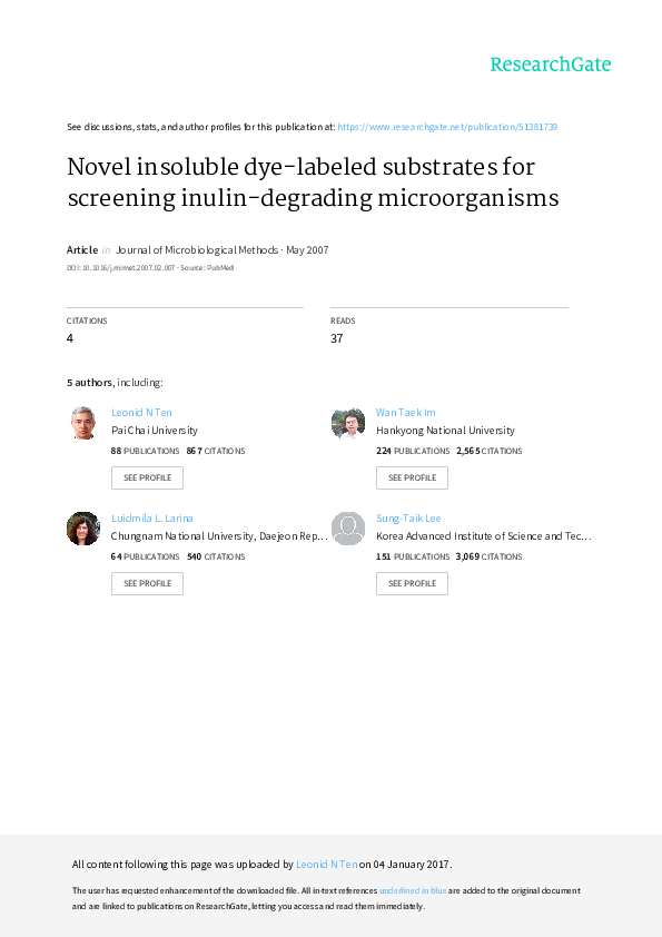 (PDF) Novel insoluble dye-labeled substrates for screening inulin ...